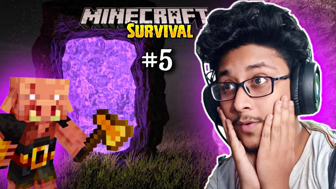 Finally I Made a Nether Portal & Stone Generator #hindi #minecraft ...