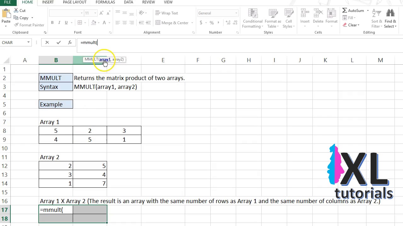 Matrix Multiplication In Excel YouTube Matrix Multiplication In Excel YouTube