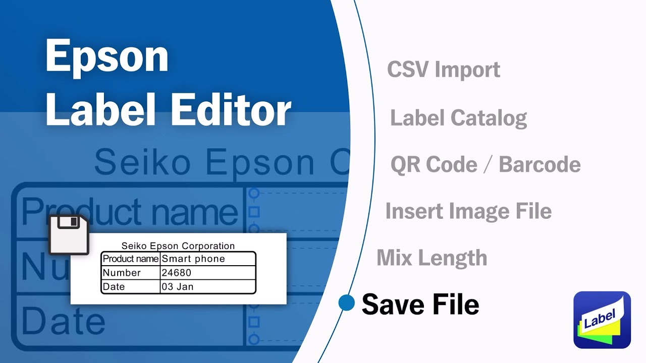 파일 저장 ｜ Epson Label Editor - YouTube