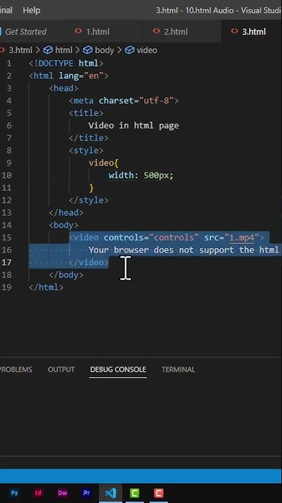 EMBEDDING VIDEO IN HTML PAGE | #shorts | #html5 | #htmltutorial | - YouTube