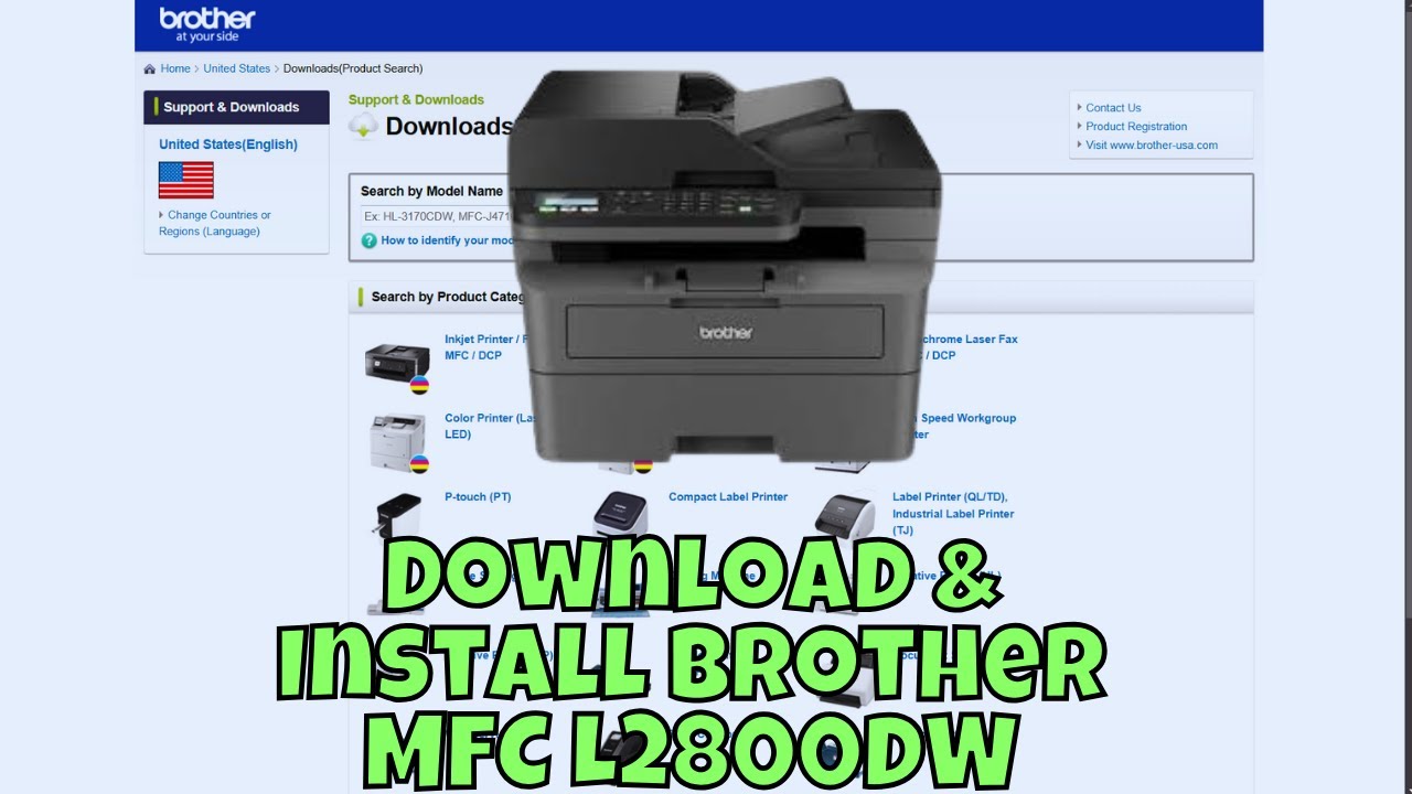 How To Download & Install Brother MFC L2800DW Printer Driver in Windows ...
