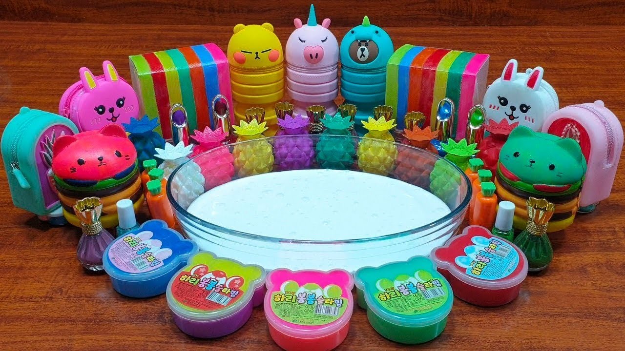 Mixing Clay, Foam into HOMEMADE Slime ! Satisfying Slime Video! Alex ...