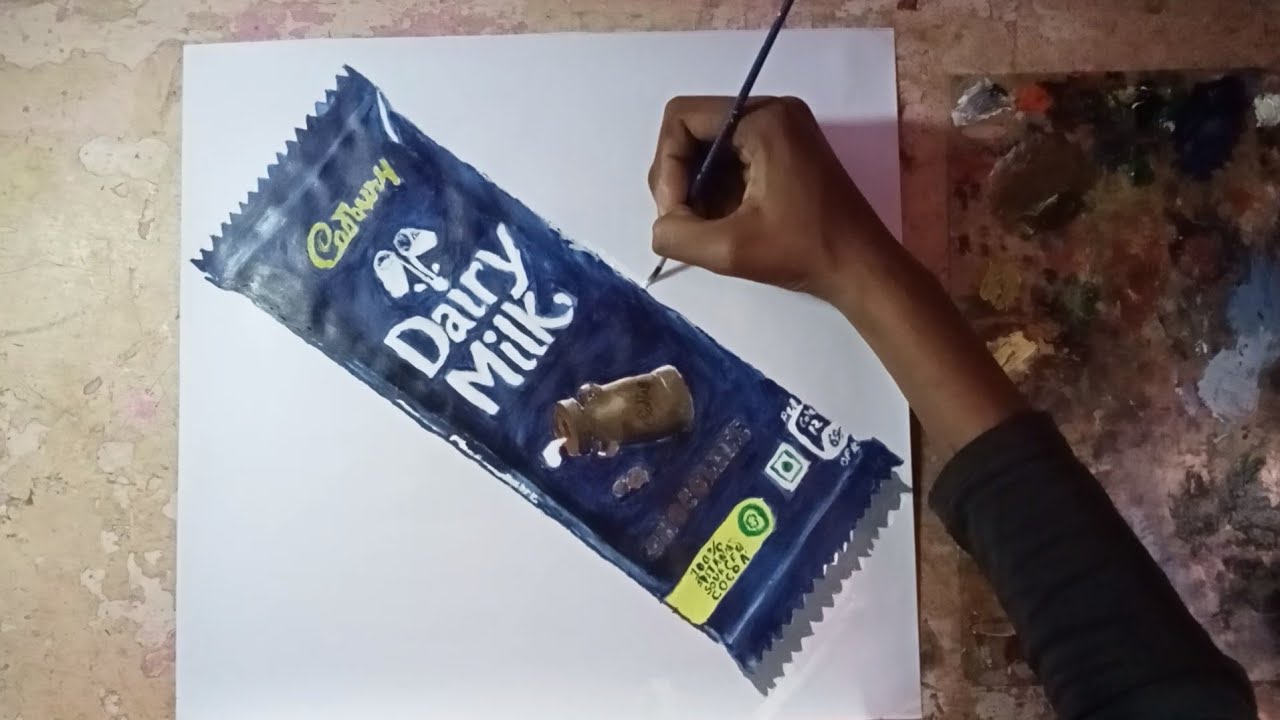 oil painting of dairy milk | Artist time - YouTube