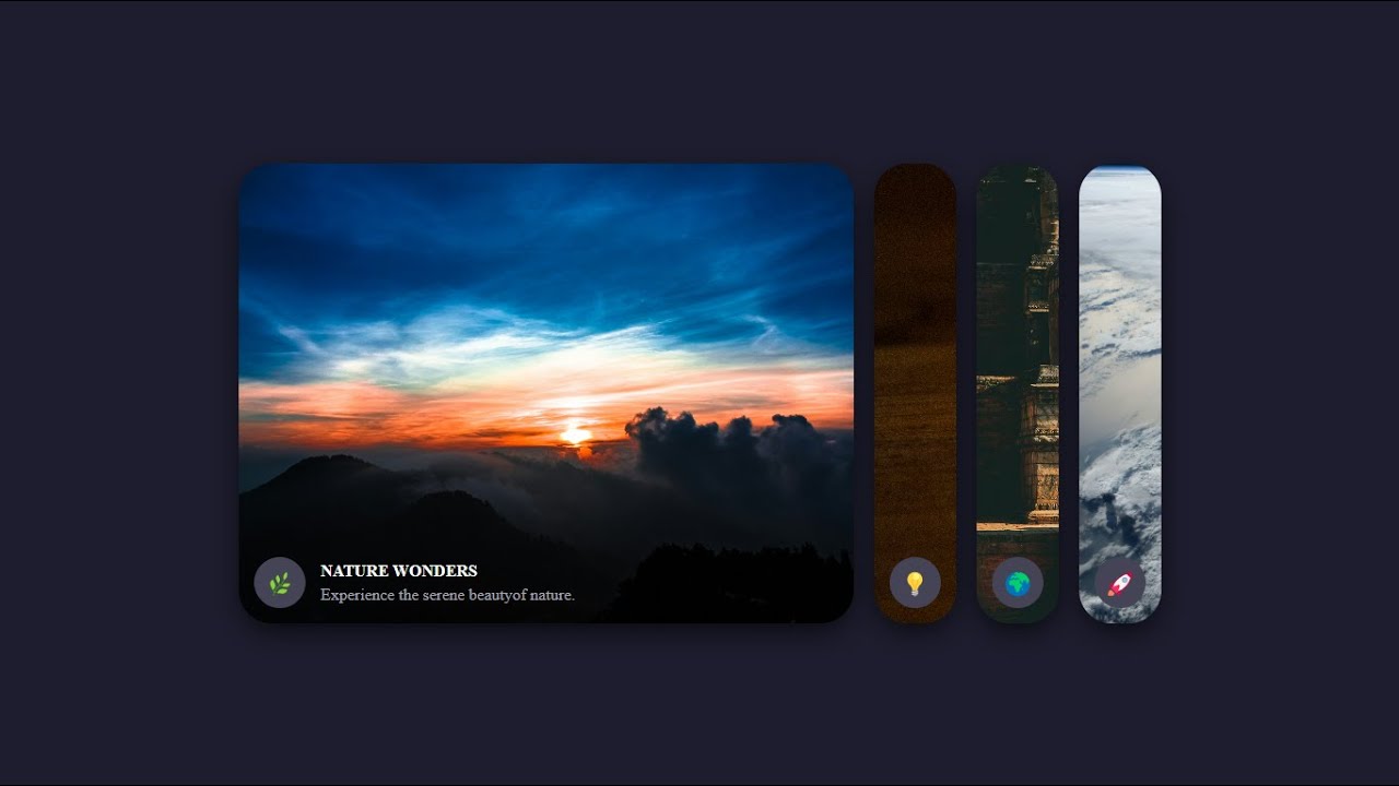 Create An Interactive Flex Cards Gallery With Modern Ui Design Css And Html Tutorial Youtube 8086