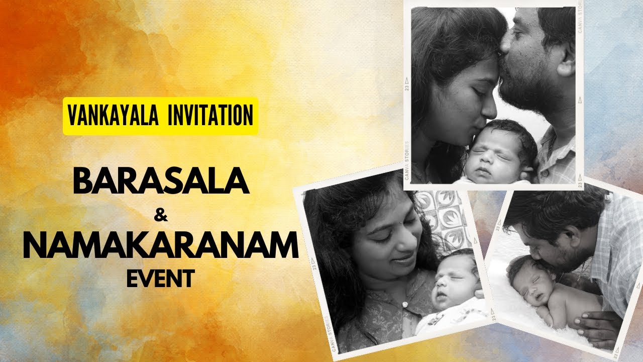 Vankayala Vari Barasala & Namakaranam Event Invitation | Creative ...