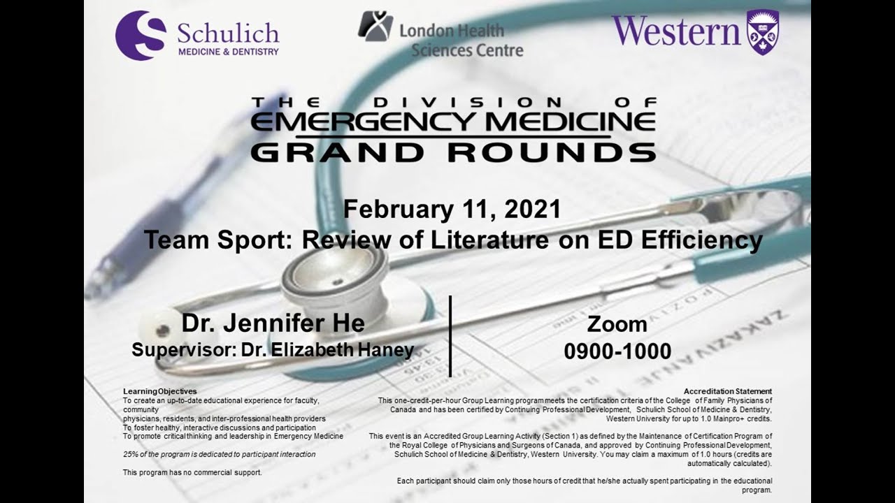 Dr. Jennifer He: Literature Review on ED Efficiency - YouTube