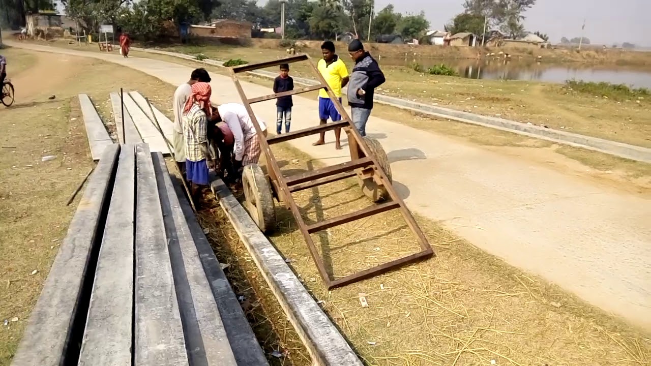 8mtr pcc pole loading process in two wheeler thela gari/only 5 manpower ...