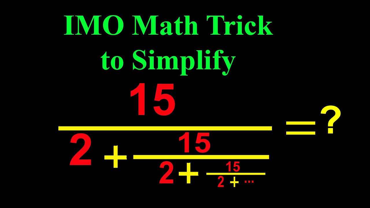 Genius Math Olympiad Trick to simplify Expression! | IMO Strategy ...