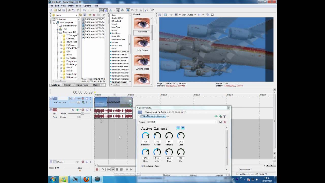 Sony Vegas 8 Tutorial - How To Add Shakey Effects/Color To Your Flight ...