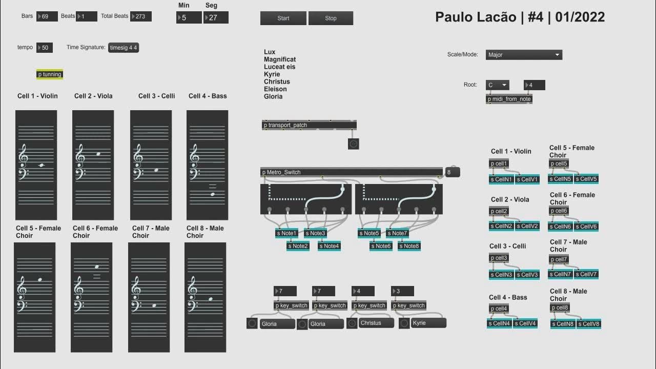 MAX/MSP | Generative Music | #4 | Choral Composition using Arvo Part Solfeggio technique - YouTube