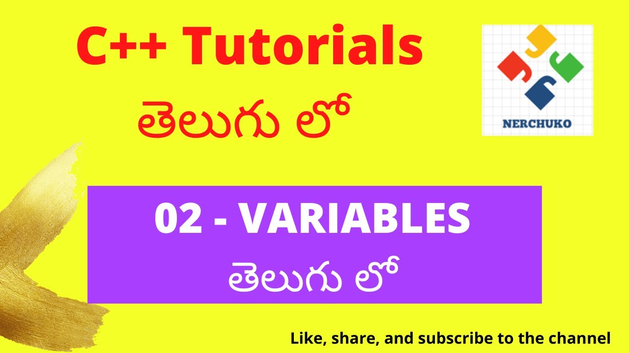 02 Variables In Telugu Learn C In Telugu Youtube