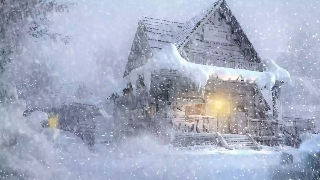 Experience Deep Sleep with Winter Storm and Wind Sounds | Cold Night ...