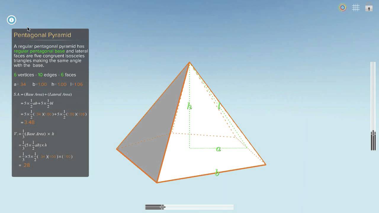 Surface Area and Volumn of Pentagonal Pyramid - YouTube