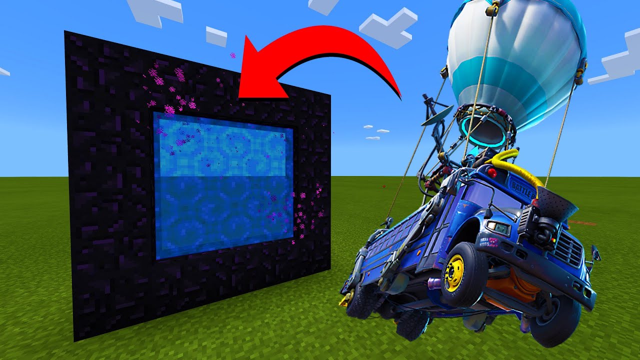 How To Make A Portal To The Battle Bus Dimension in Minecraft! - YouTube