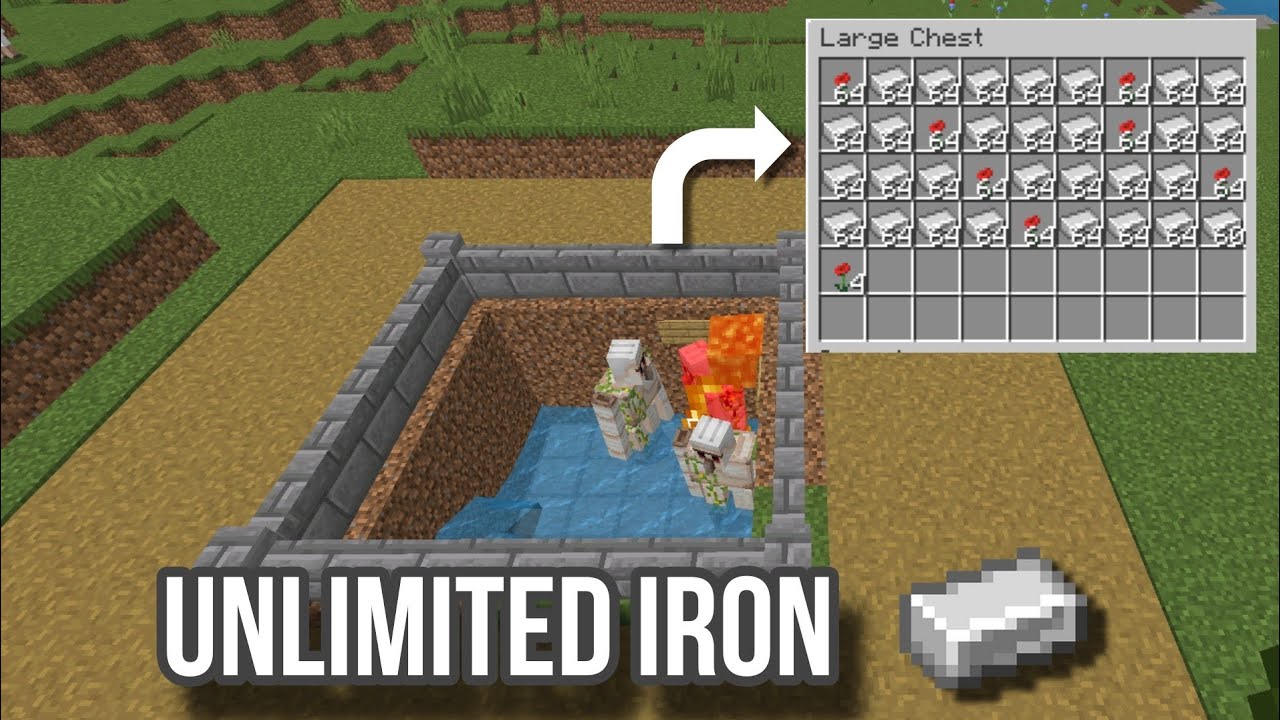 Minecraft Bedrock 1.21 Simple & Easy IRON Farm Tutorial - Minecraft ...