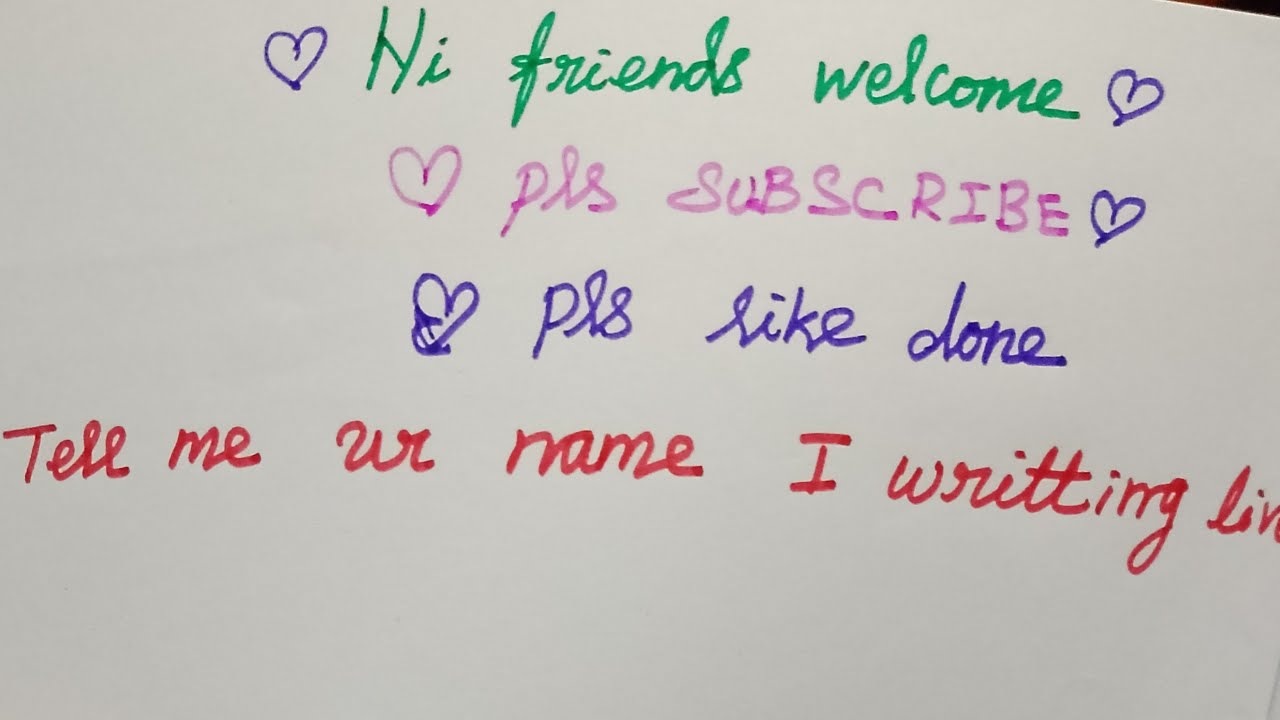 hi friends tell me ur name I writing ur names🤍 ️💐💐 - YouTube