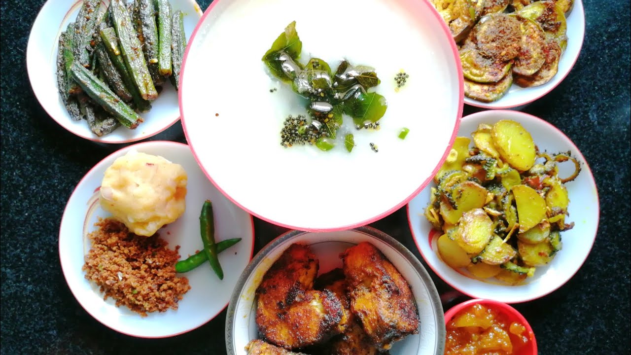 PAKHALA THALI | ପଖାଳ ଥାଳି | Chhunka Pakhala Thali | Water Rice recipe ...