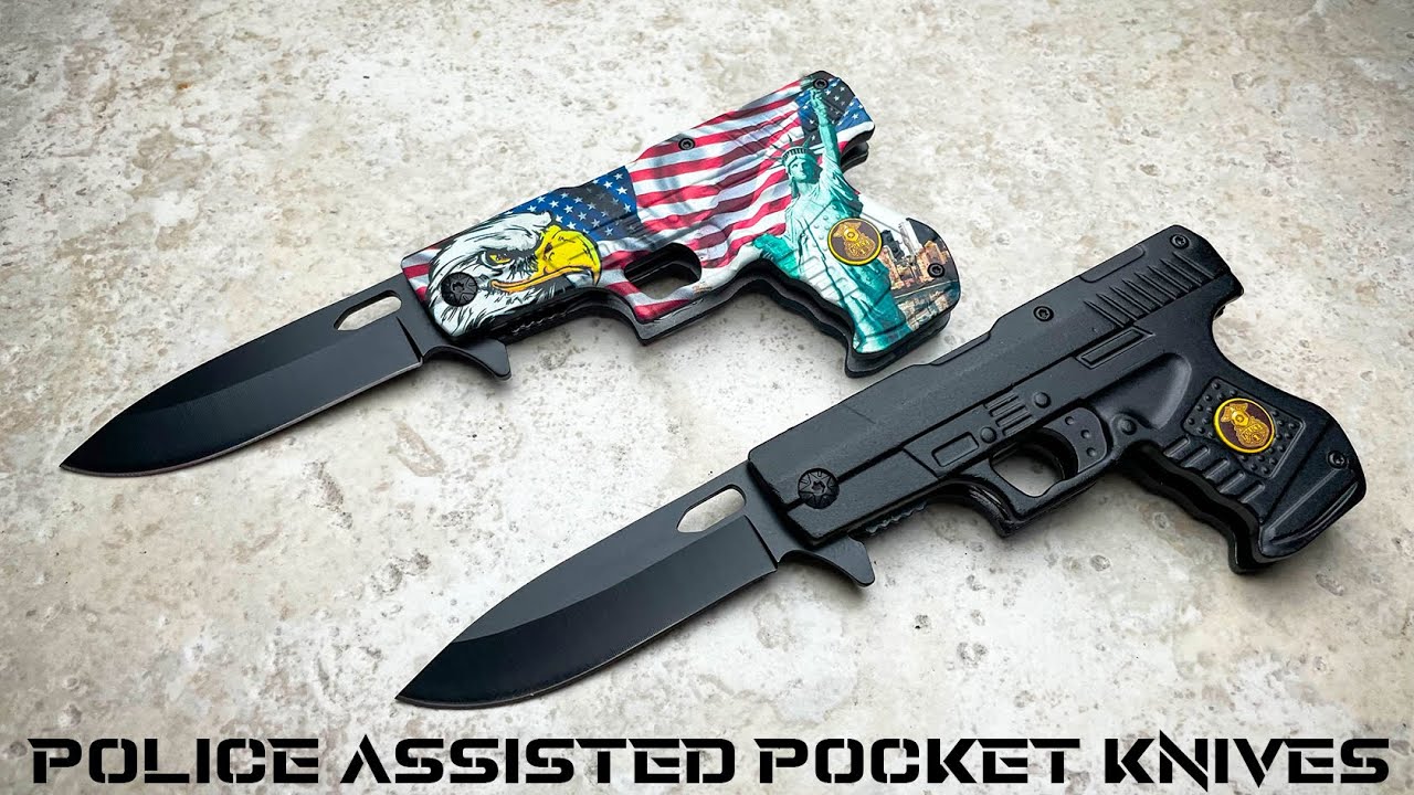 POLICE Assisted Pocket Knife Pistol Gun Design - YouTube