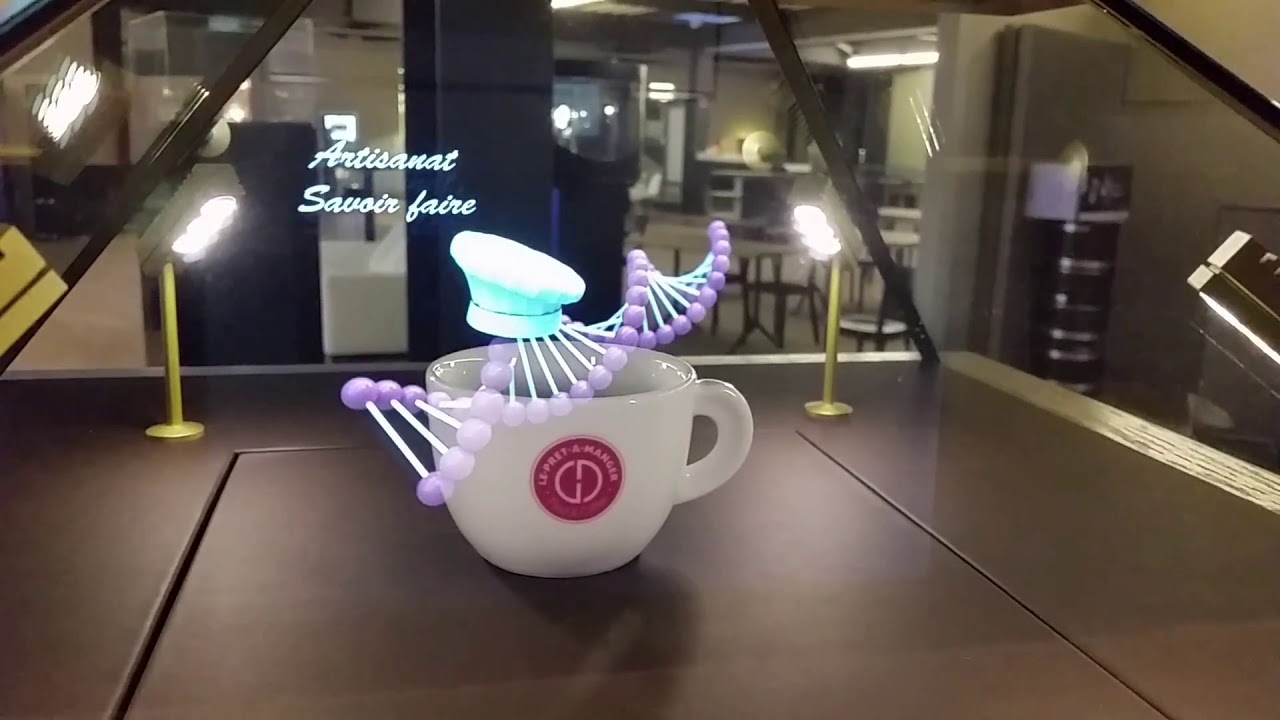 Holographic display and animation food and coffee by Amethys ...