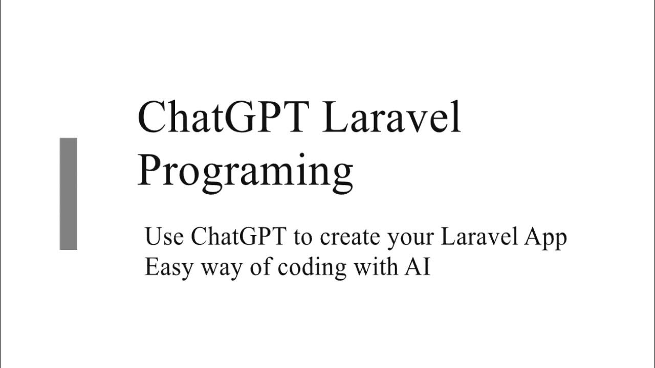 ChatGPT Laravel Easy Programing | Laravel 9 | CRUD | Laravel CRUD step by step | Char GPY AI ...