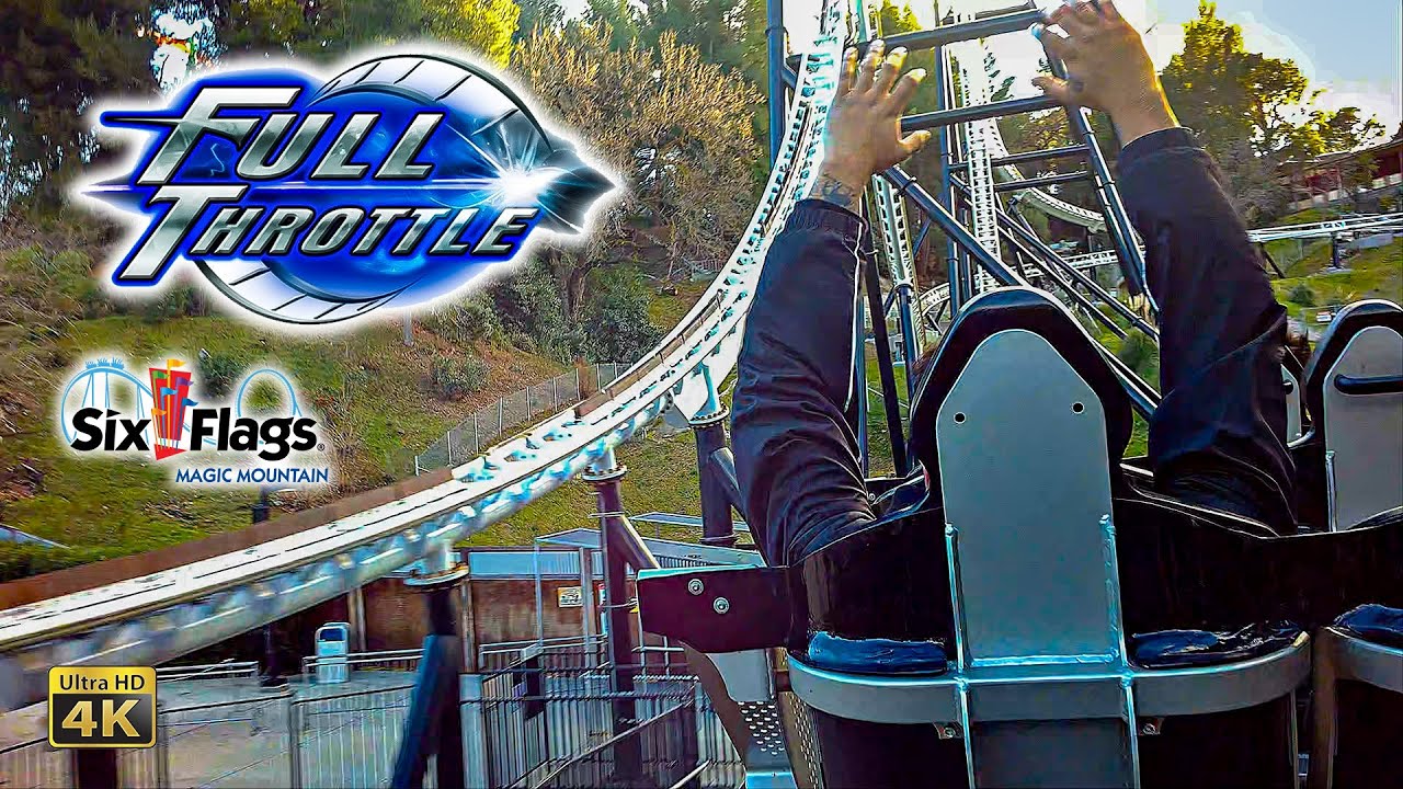 2024 Full Throttle Roller Coaster On Ride 4K POV Six Flags Magic ...