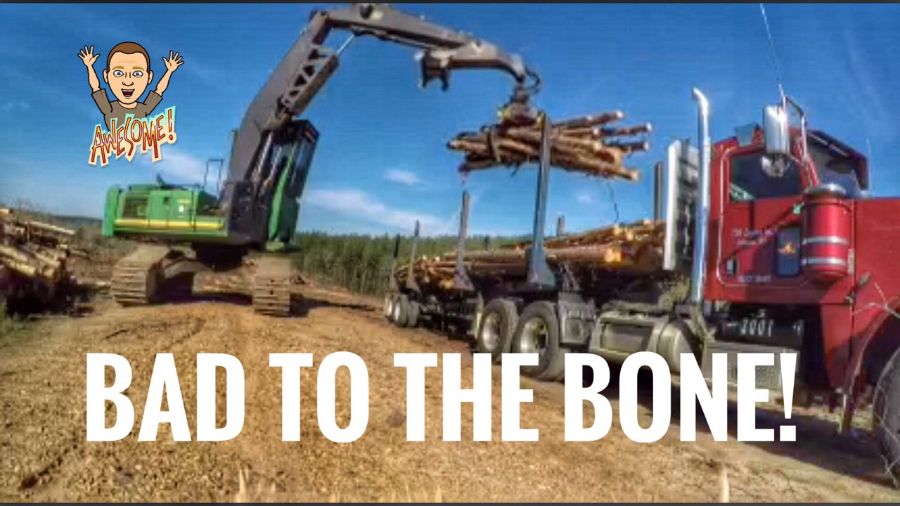 John Deere loading pine pulp on a new Peterbilt and Tool Time! - YouTube