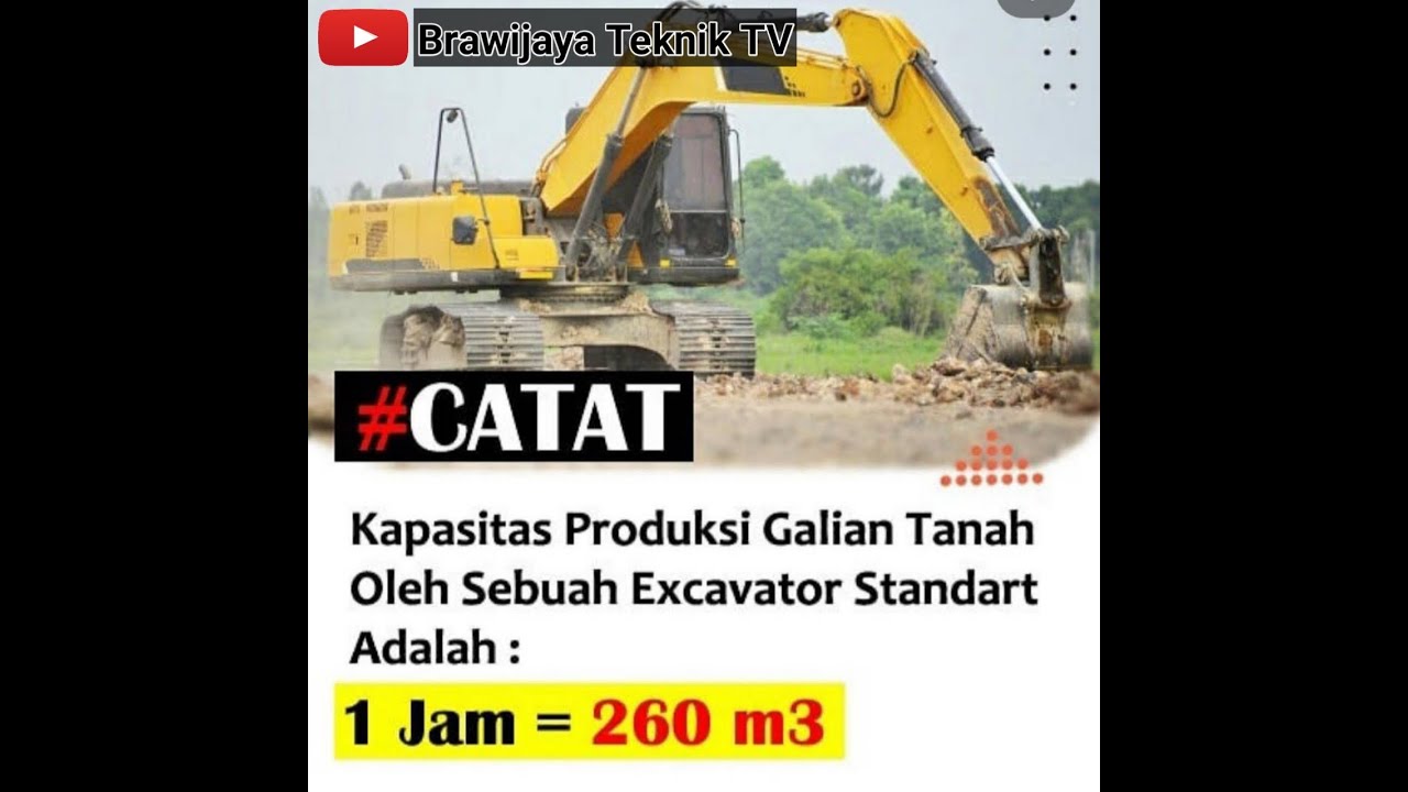 CARA MENGHITUNG KAPASITAS EXCAVATOR DALAM 1 JAM BERAPA KUBIK YouTube