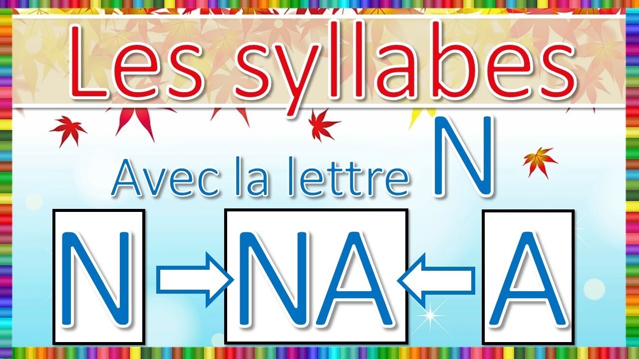 Syllabes avec la lettre N - YouTube
