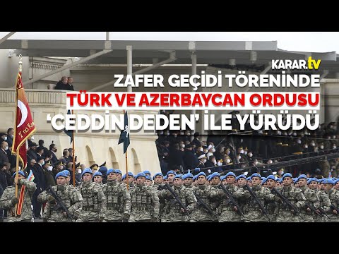 Azerbaycan'da  Zafer Geçidi Töreninde Ordu Marşı(Ceddin Deden) çalındı