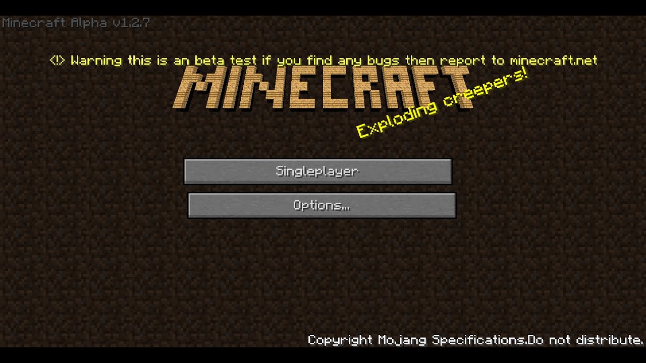 Minecraft Alpha 1.2.7 Remastered Fix - YouTube