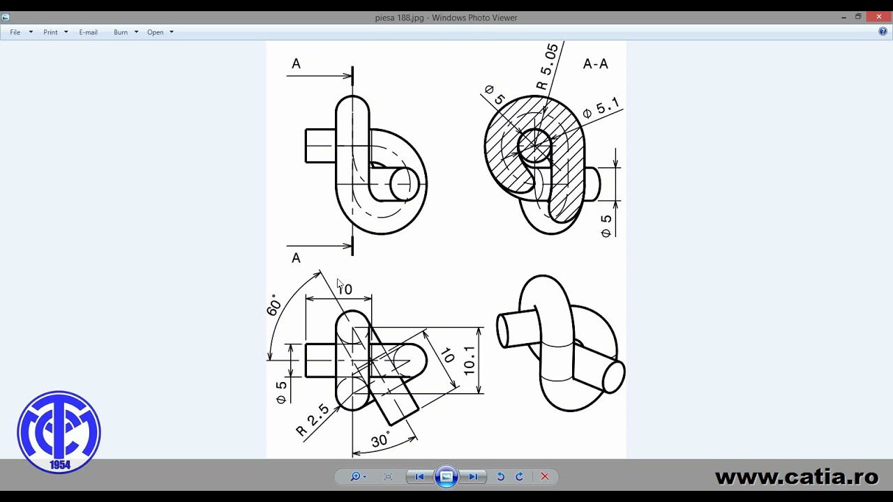 Modelarea unei piese in CATIA v5 tutorial video explicat detaliat 15 ...