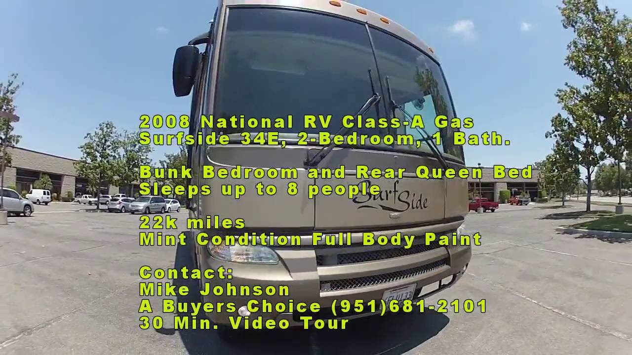 2008 National RV Surfside Bunk Bed Motorhome Full Video tour - YouTube