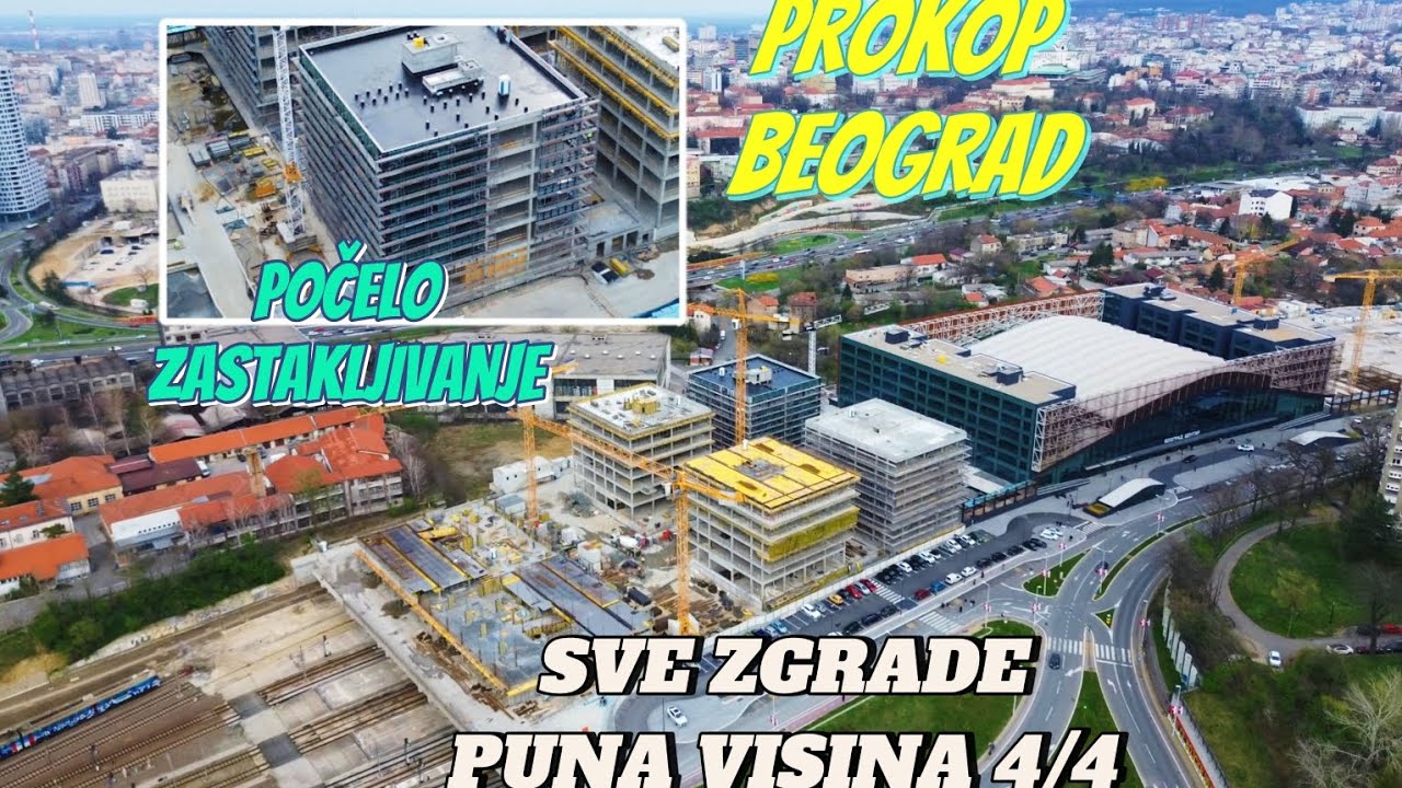 Počelo zastakljivanje novih Zgrada na stanici Prokop,puna visina prve ...