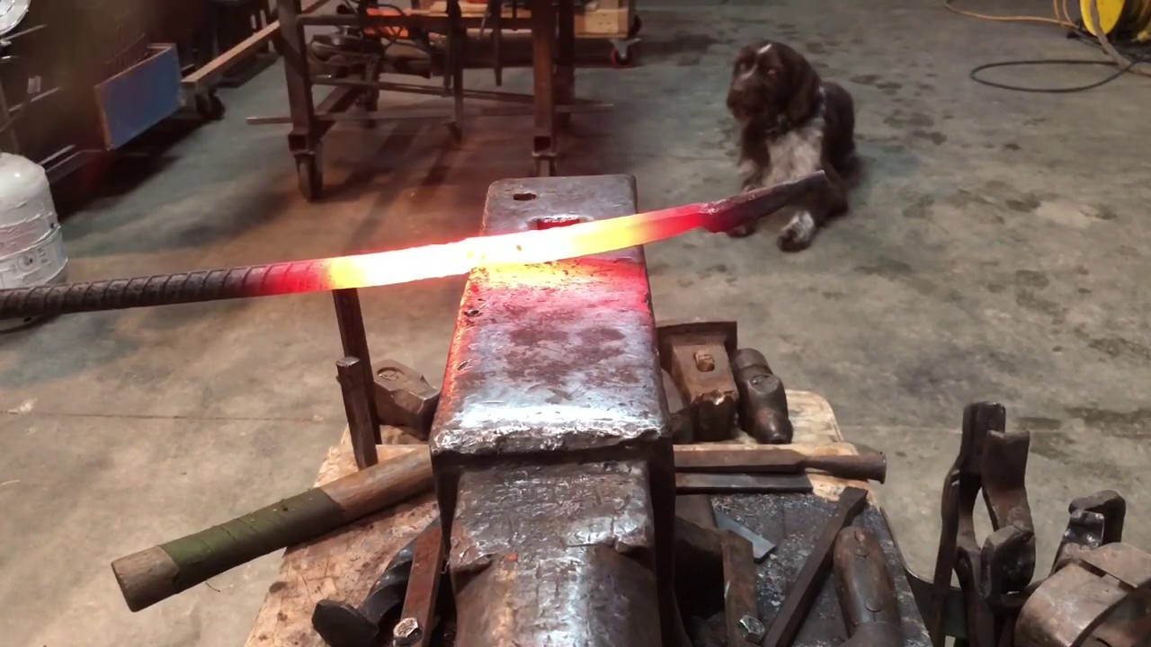 Forge a metal hook with decorative leaf - YouTube