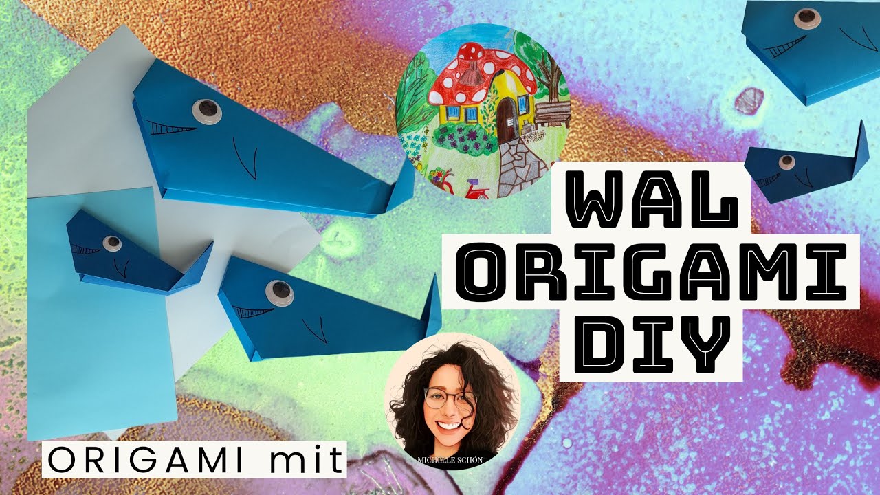 Wal Origami | Wir falten einen Wal aus Papier | Einfaches Origami ...