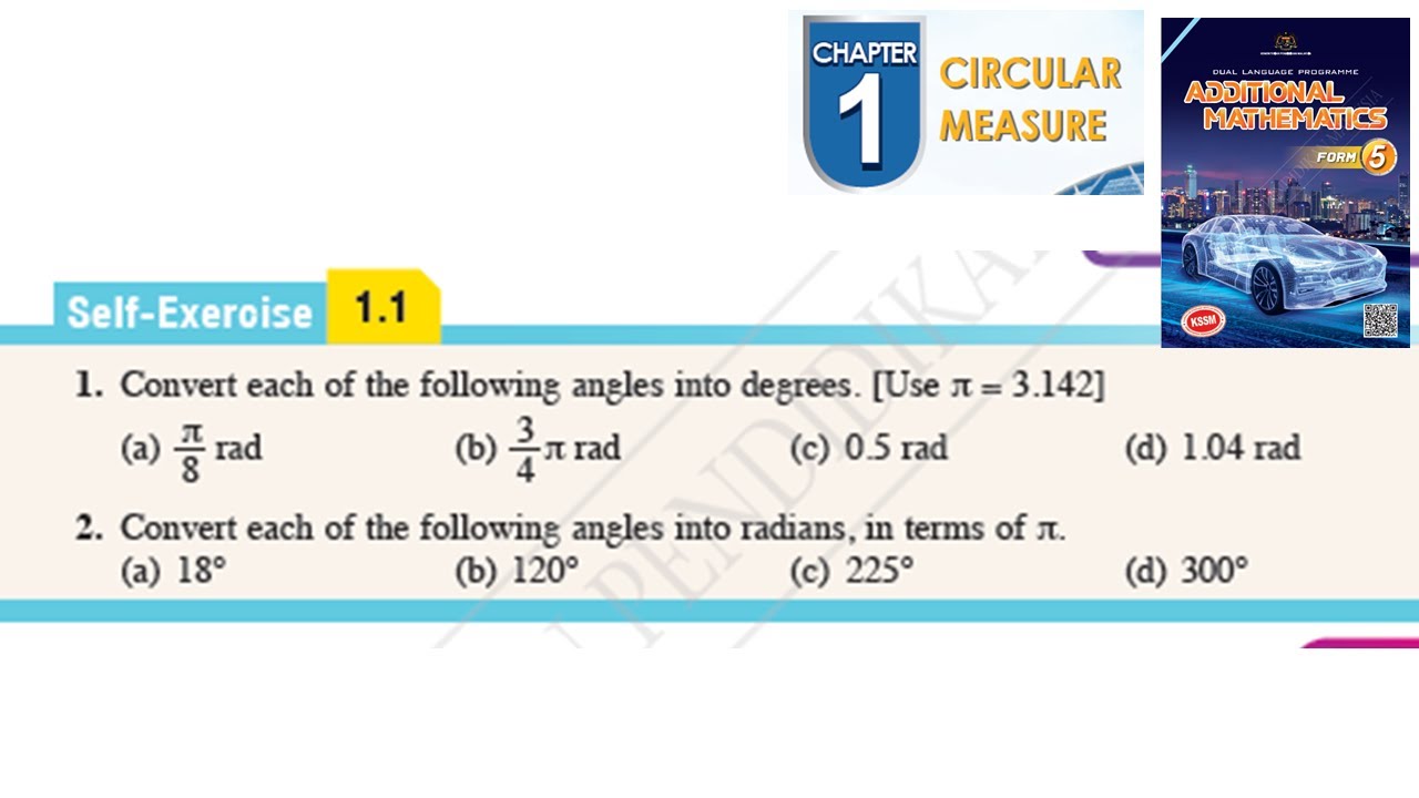 Circular measure self-exercise 1.1 Q1 Q2 sukatan membulat latihan ...
