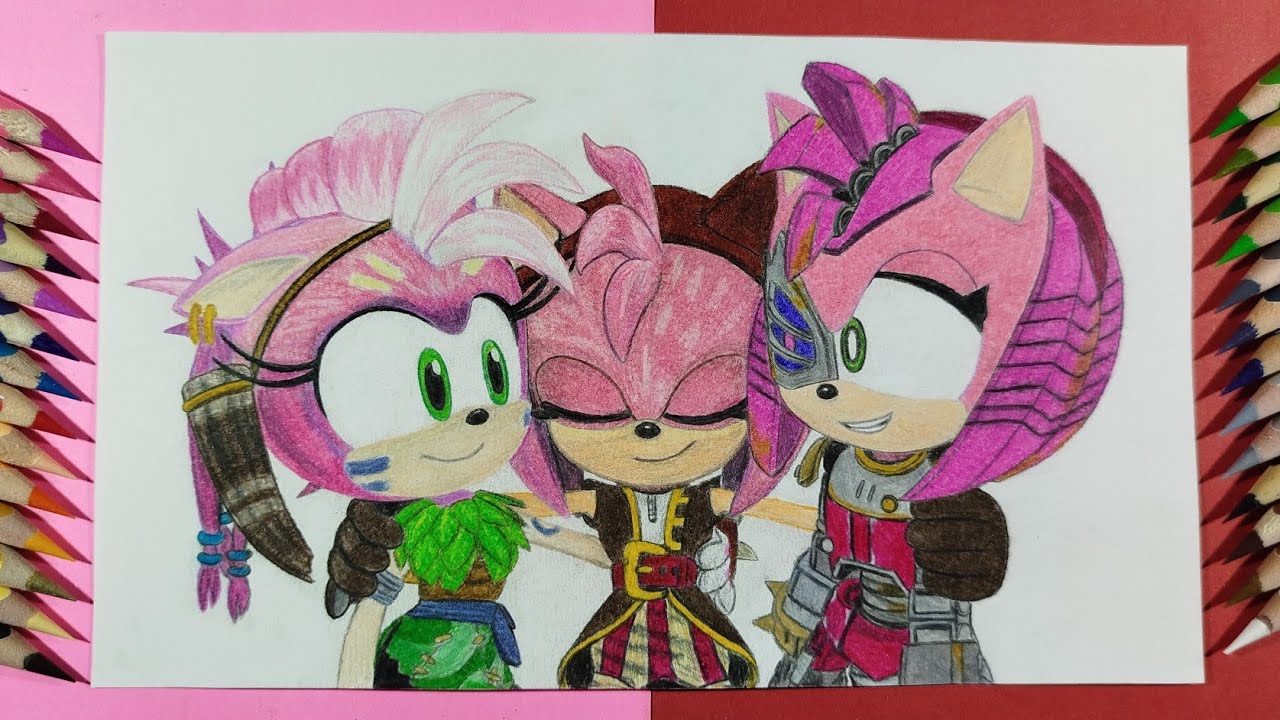 Dibujo Amy roses best sisters | Sonic Prime - Temporada 3 | Drawing Amy ...