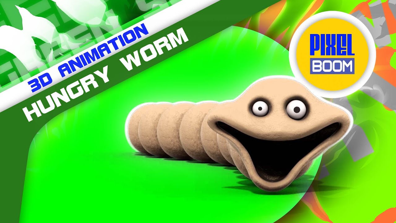 Green Screen ROBLOX Hungry Worm 3D Animation PixelBoom - YouTube