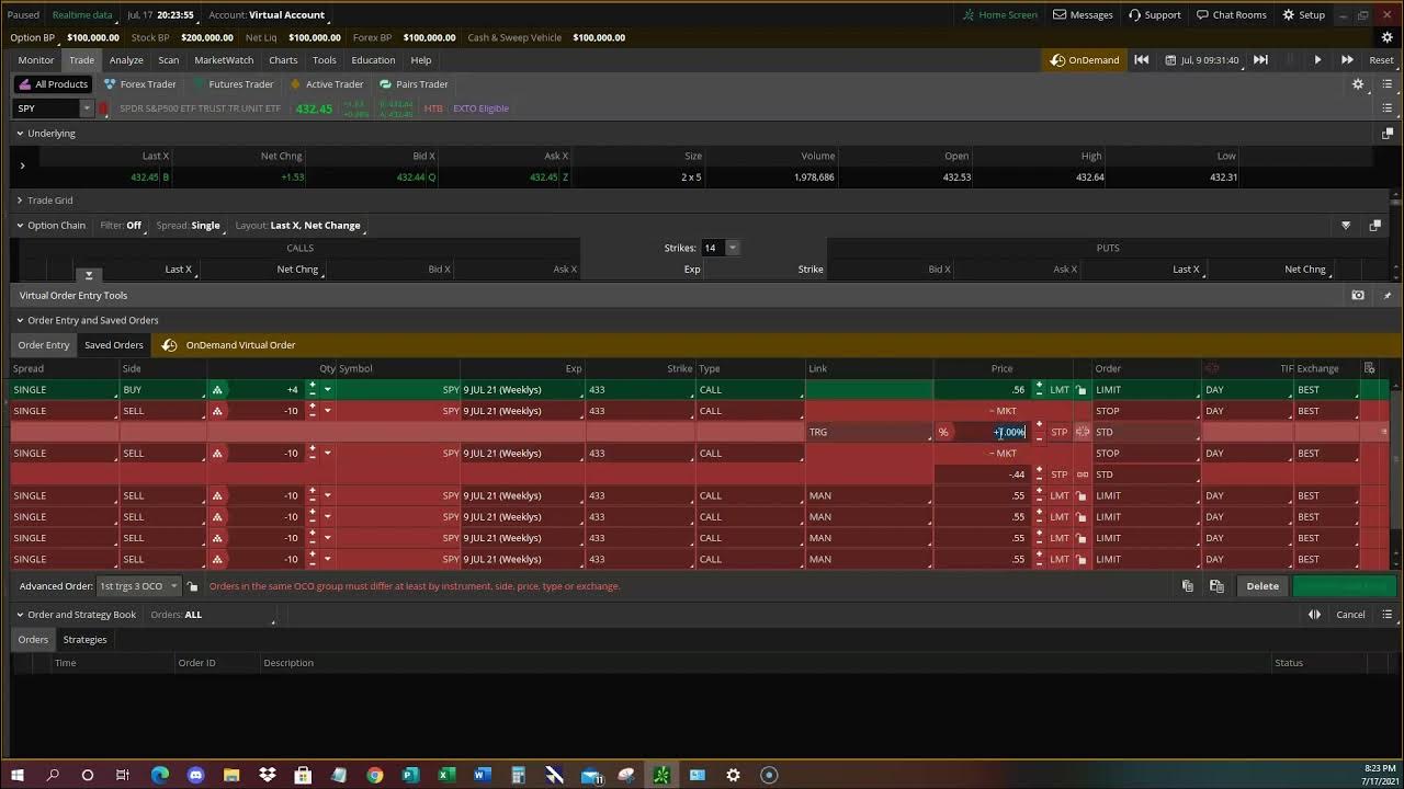 Trade Automation for Options Using ThinkorSwim - YouTube