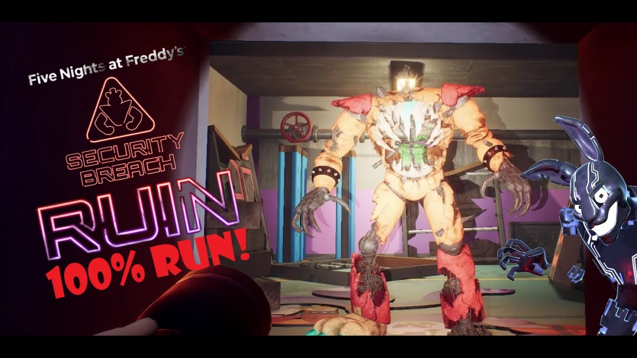 Fnaf Security Breach: Ruin DLC [Full Playthrough 100% RUN] - YouTube