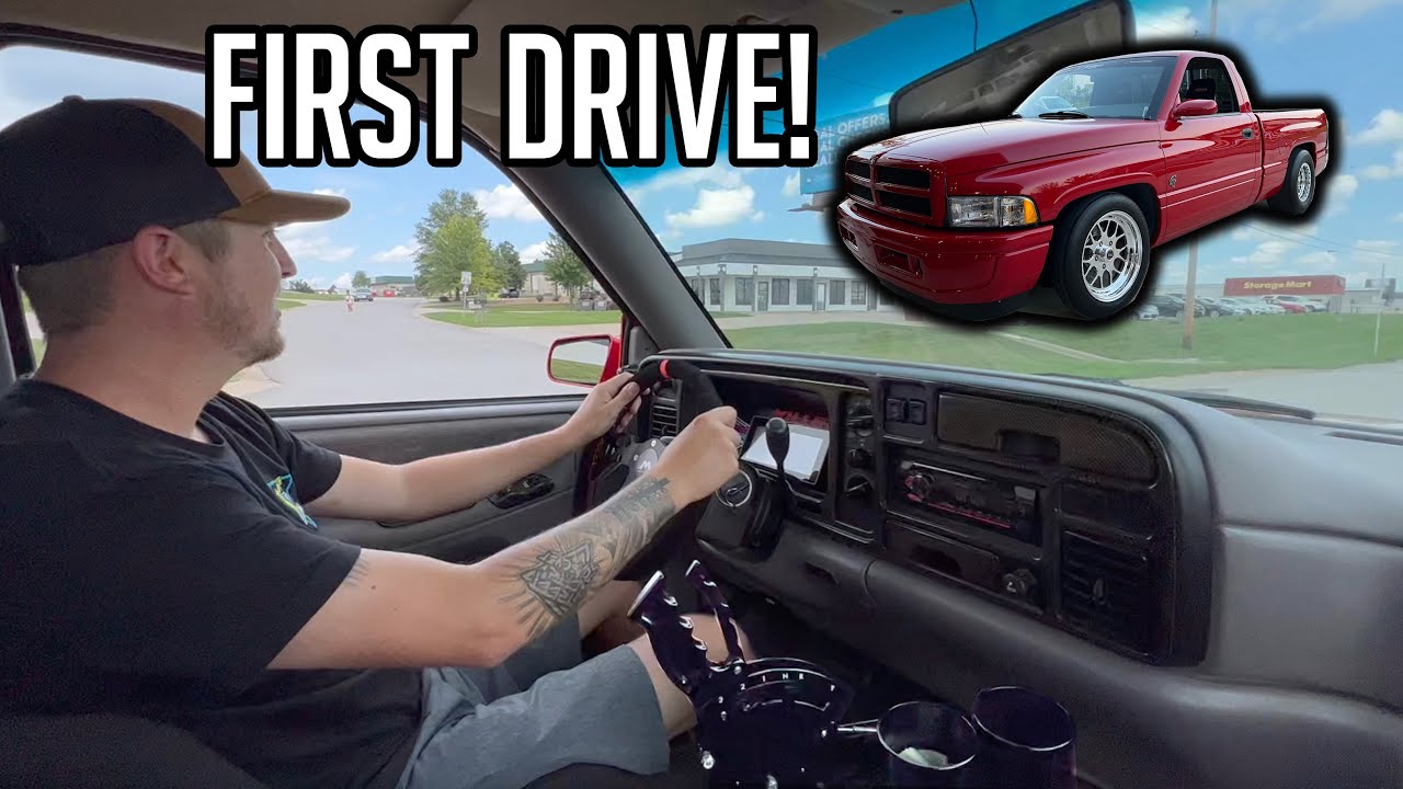 My Hellcat swapped 1995 Dodge Ram hits the streets and then races at ...