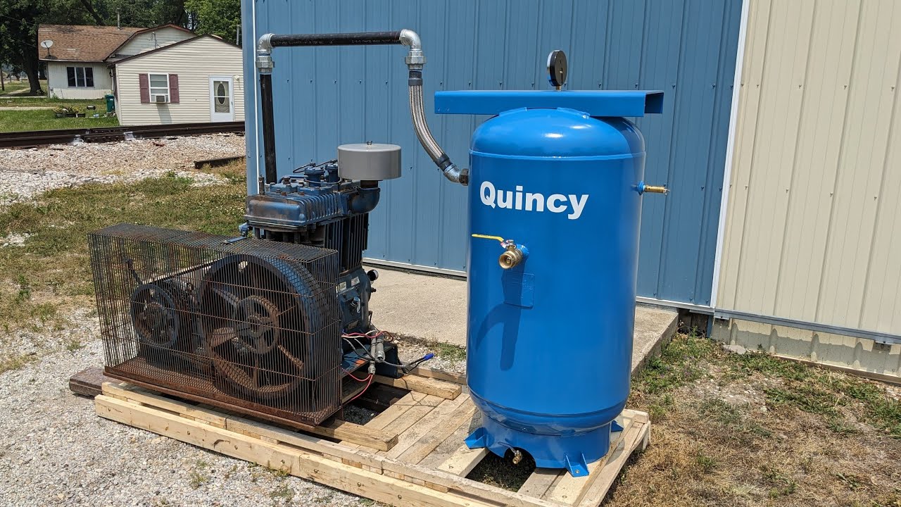 Quincy 390 Air Compressor - YouTube