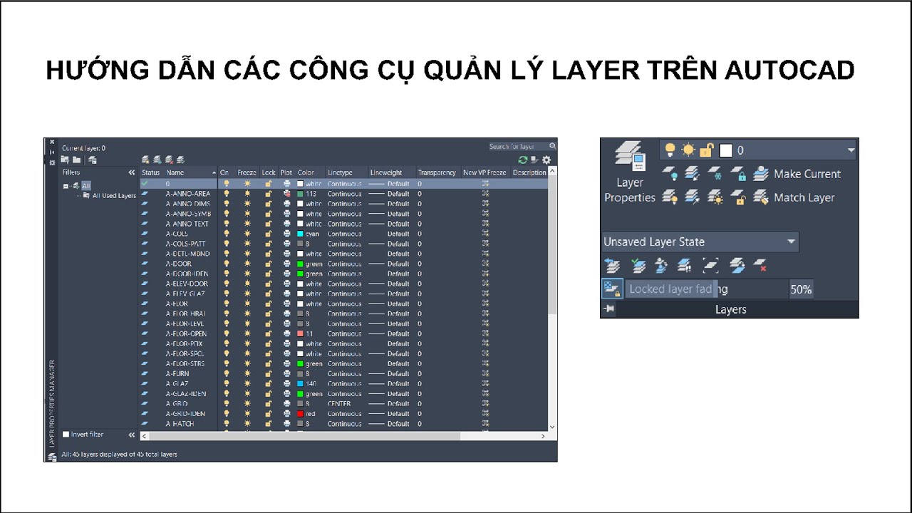 LAYER TRONG CAD VÀ CÁCH QUẢN LÝ LAYER TRÊN AUTOCAD - YouTube