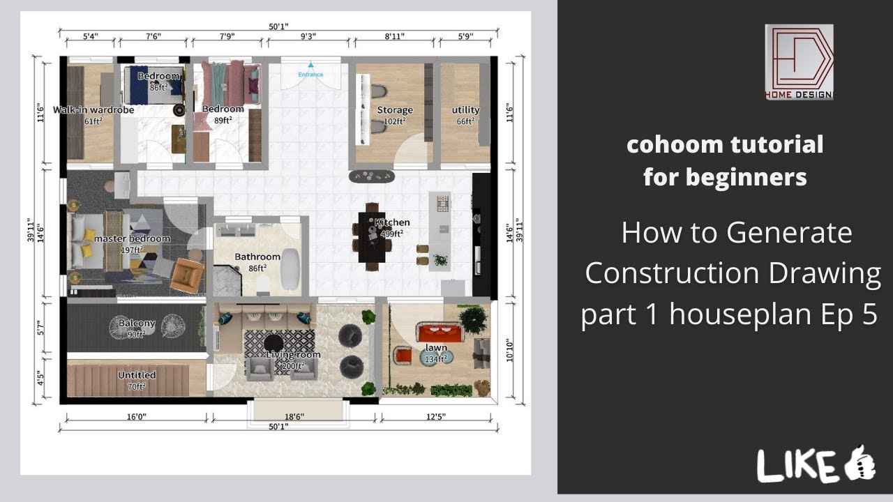 Coohom Tutorial for Beginner:How to Generate Construction Drawing part ...
