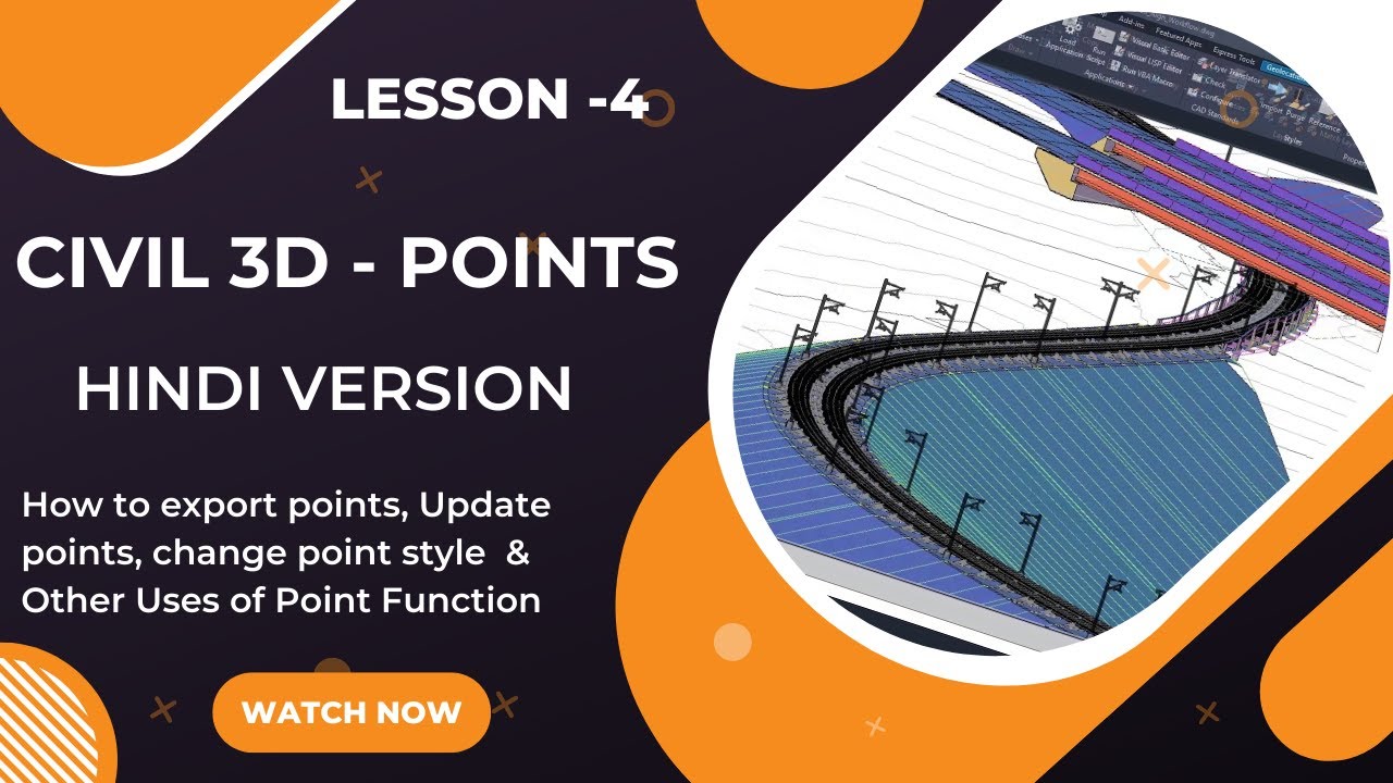 POINTS FUNCTIONS IN AUTOCAD CIVIL 3D [ LESSON 4 IN HINDI ] / EXPORT ...