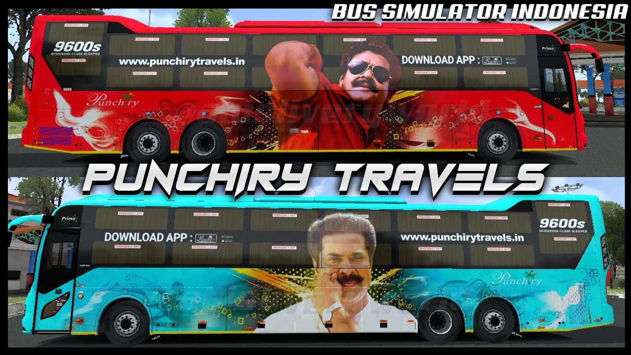 Brand New PUNCHIRY TRAVELS Pairs / Bussid Livery / Volvo 9600s ...