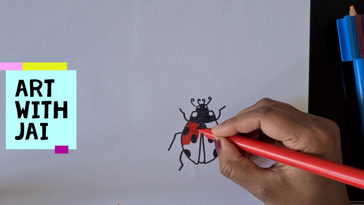 How to draw Lady bird for Kids | Easy drawing for small Kids | Quick ...