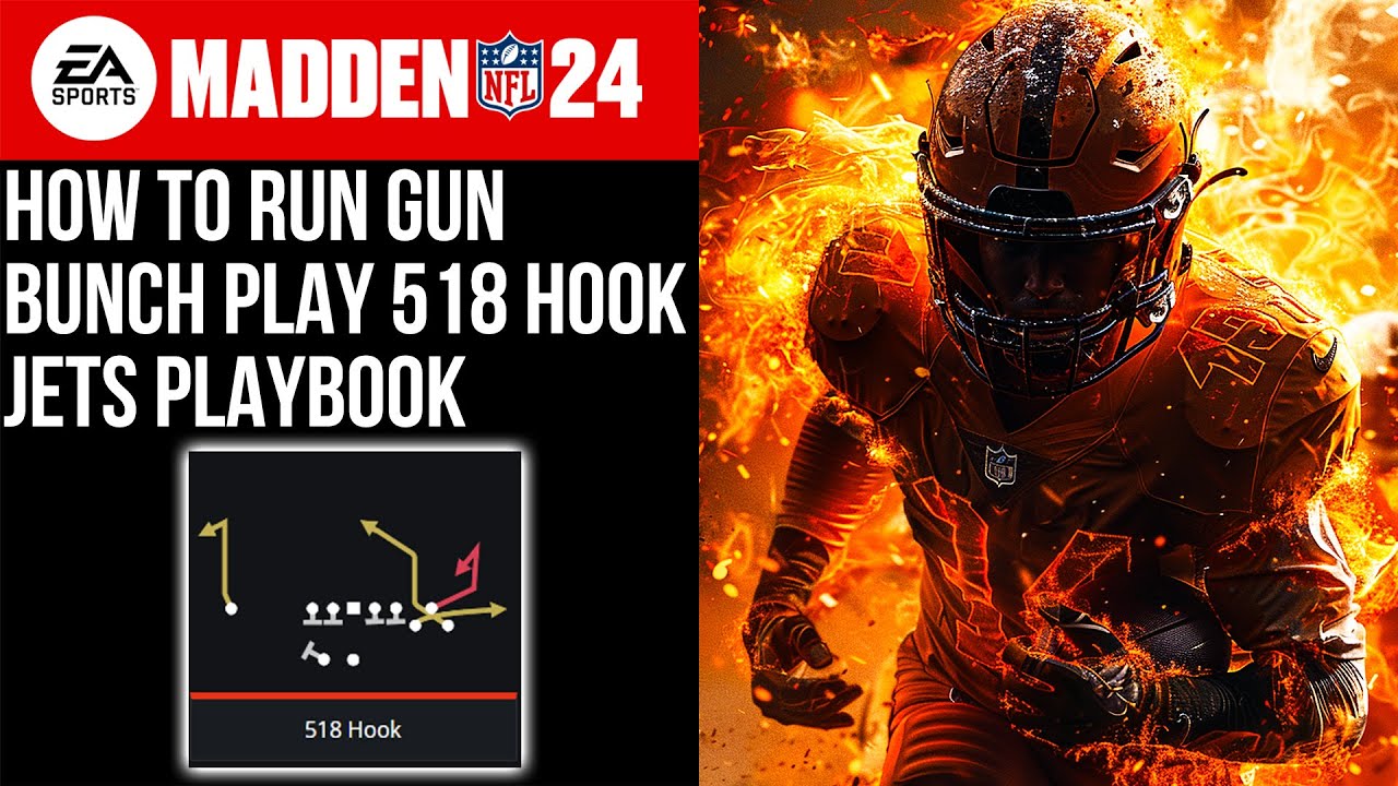 MADDEN 24 HOW TO RUN GUN BUNCH PLAY 518 HOOK JETS PLAYBOOK - YouTube