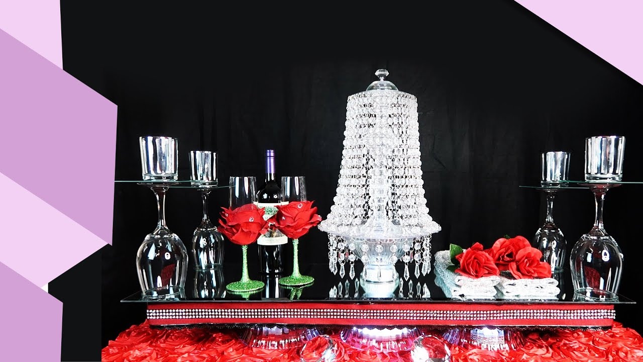 Lighted Mirrored Buffet Table Riser - YouTube