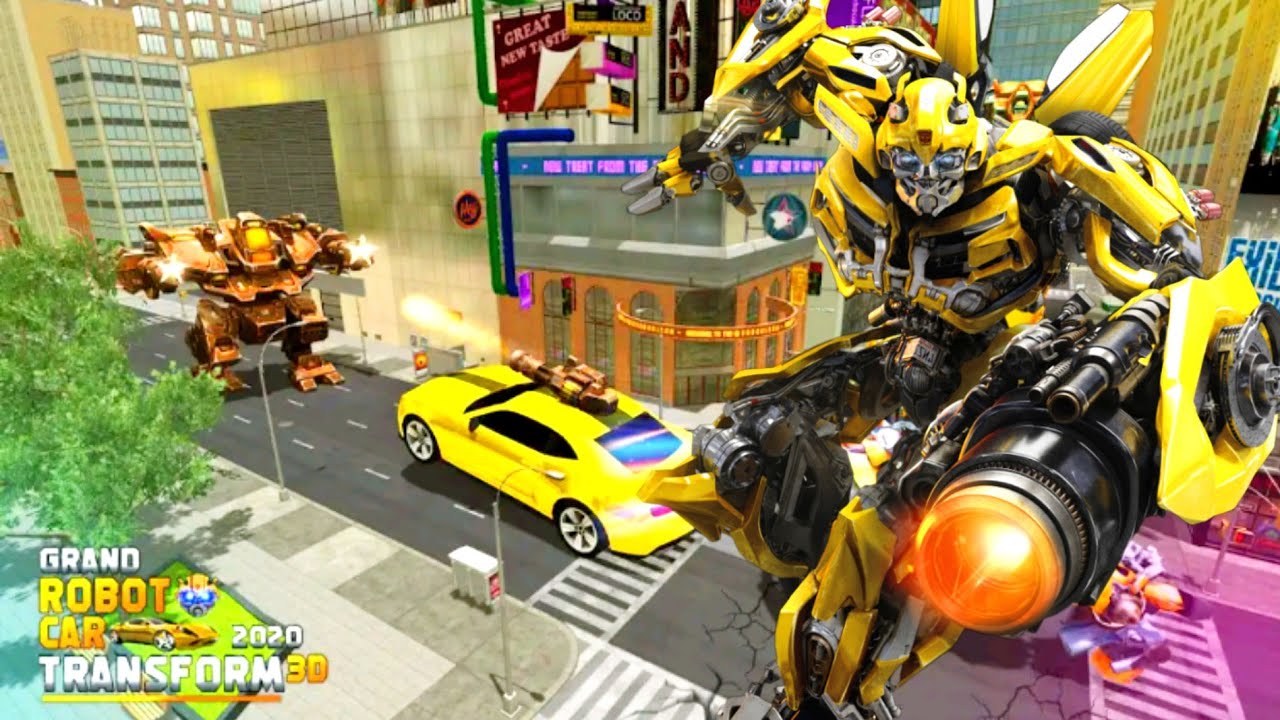 Bambobi Transformers _ Bumblebee game _ grand Robot Car transform - YouTube